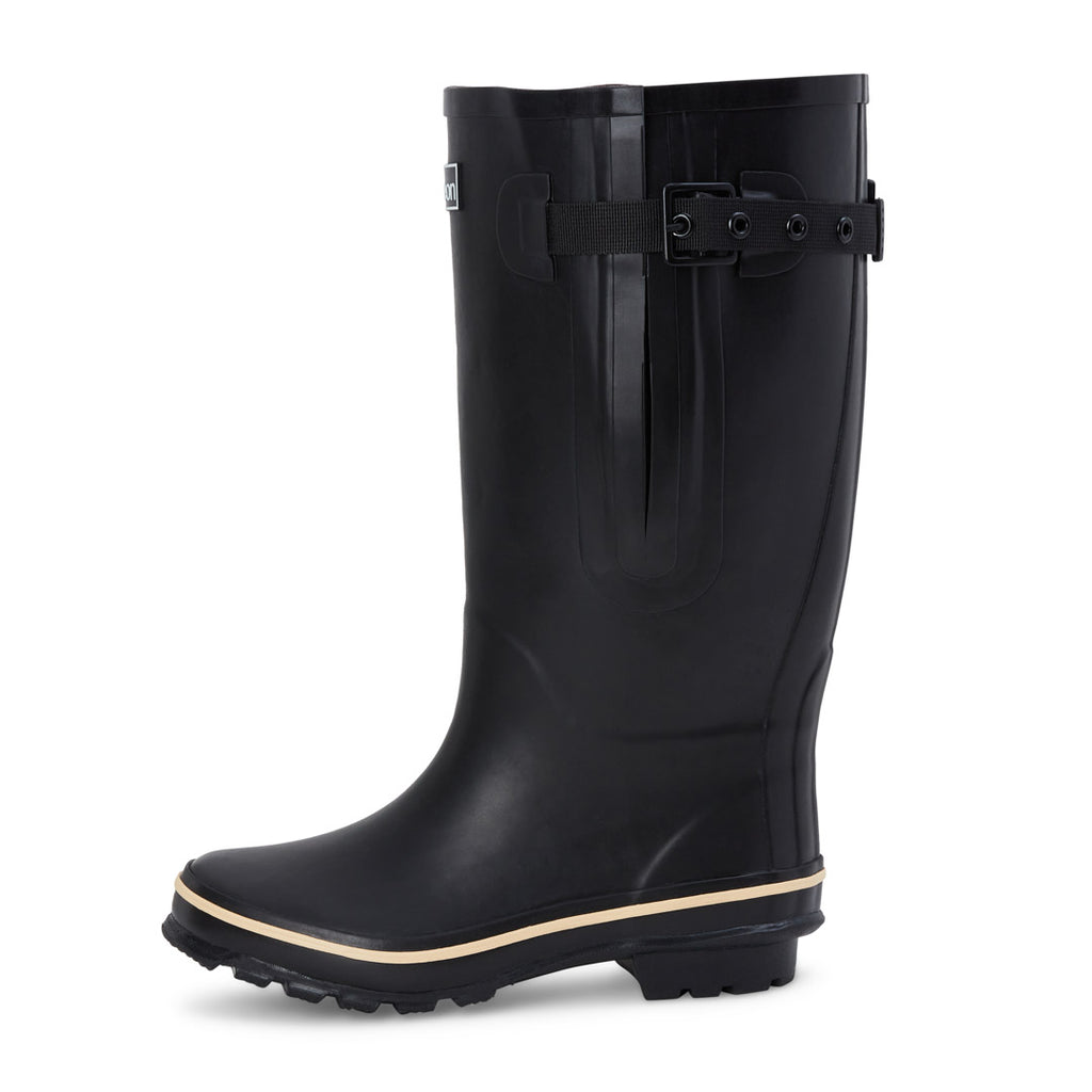 Womens Extra Wide Calf Wellies -Black - Wide Foot & Ankle - 40-57cm ...