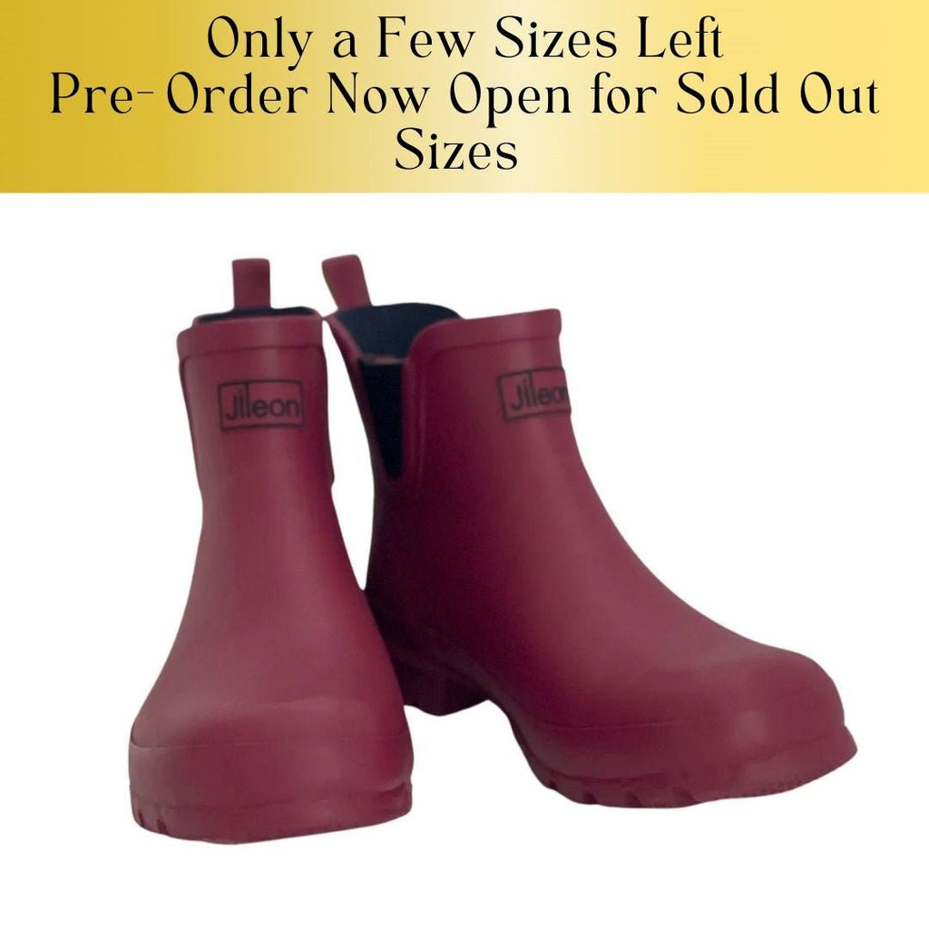 Ankle Wellies in Raspberry Red - Wide Foot – Jileon Wellies