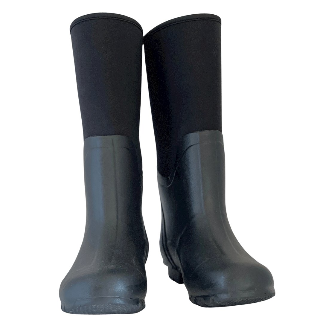 Extra Wide Calf Black Neoprene Wellies - Wide in Foot and Ankle - Fit ...