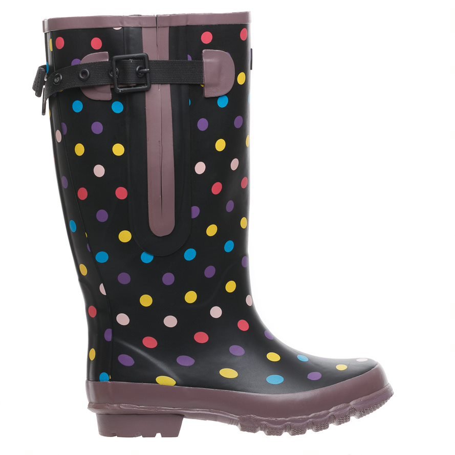 Extra Wide Fit Polka Dot Wellies - Wide in Foot and Ankle - Fit 40-57c ...