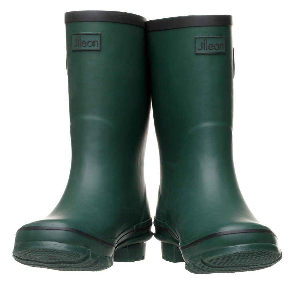 Half Height Dark Green Wellies - Wide Foot & Ankle – Jileon Wellies