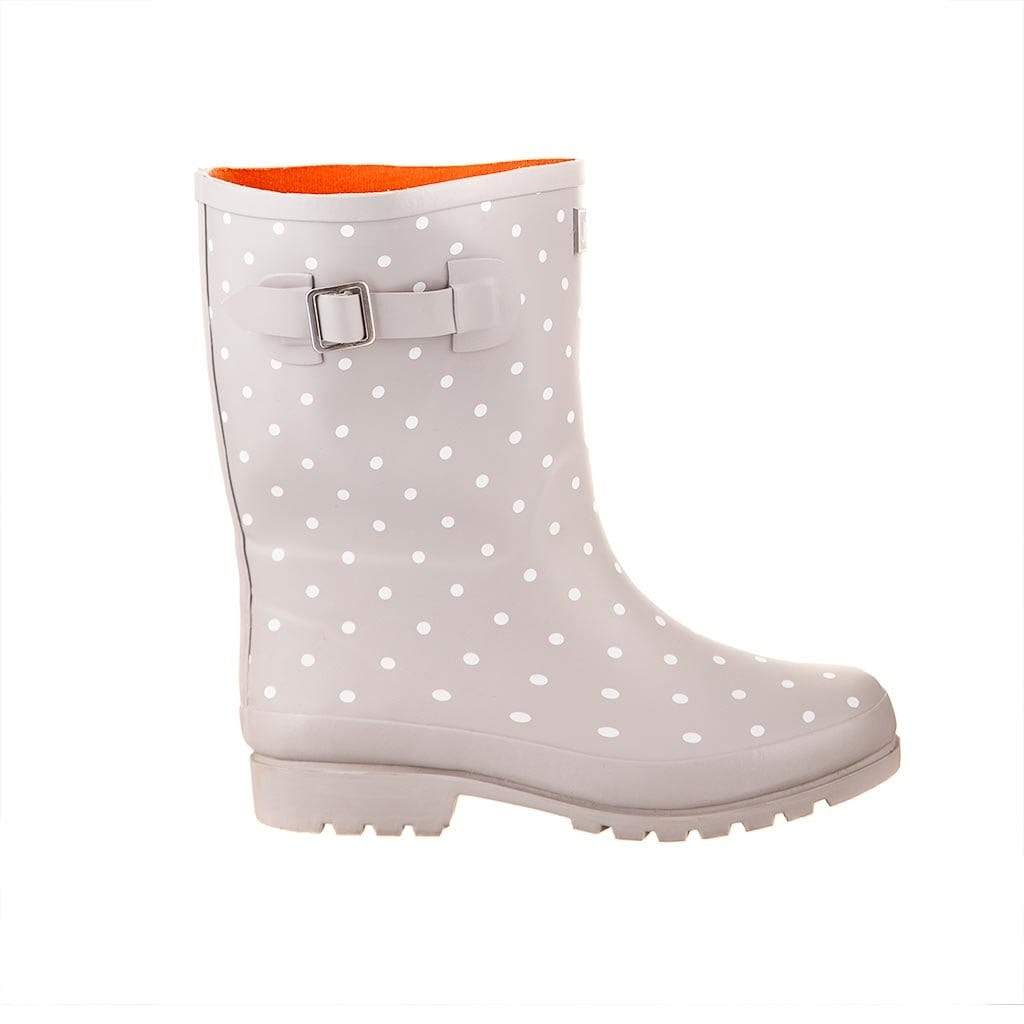 Half Height Grey Spotted Wellies - Wide Foot and Ankle – Jileon Wellies